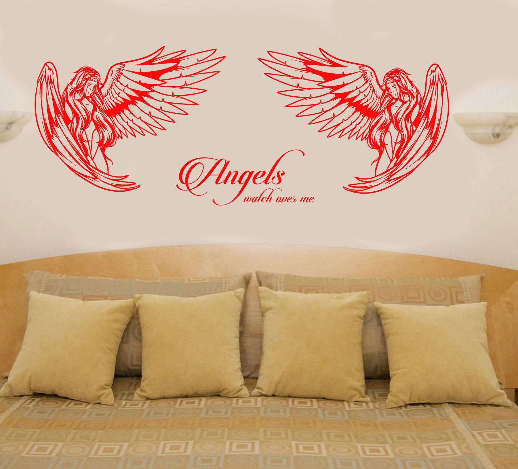 Angel Wall Art Sticker With angels Watch Over Me - Etsy UK