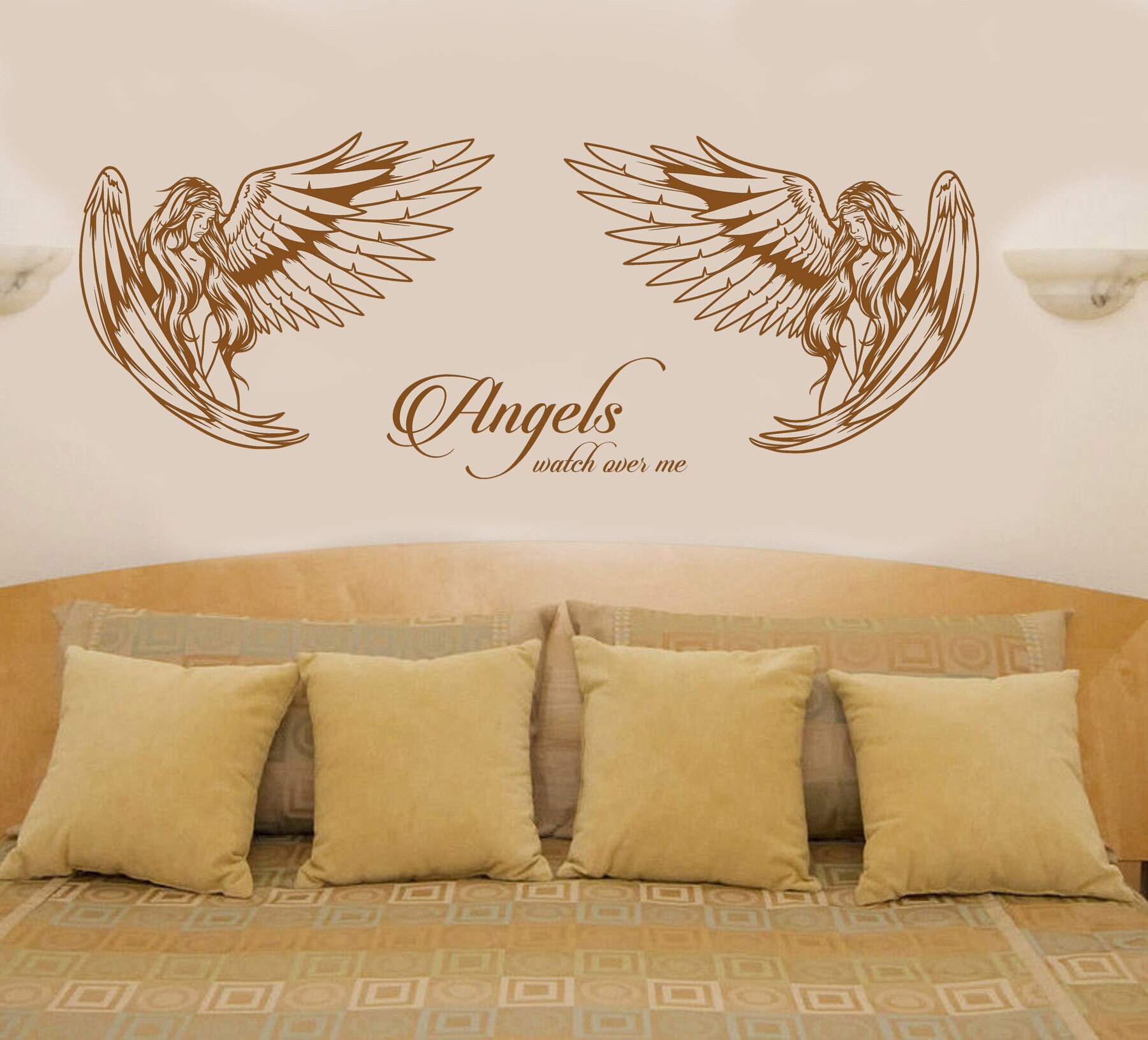 Angel Wall Art Sticker With Angels Watch Over Me | Etsy