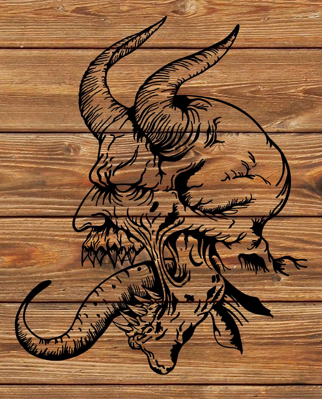 PNG SVG File - Devil - Demon - Satin - Evil - Tattoo Stencil for Cricut ...