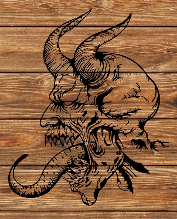 PNG SVG File Devil Demon Satin Evil Tattoo Stencil - Etsy