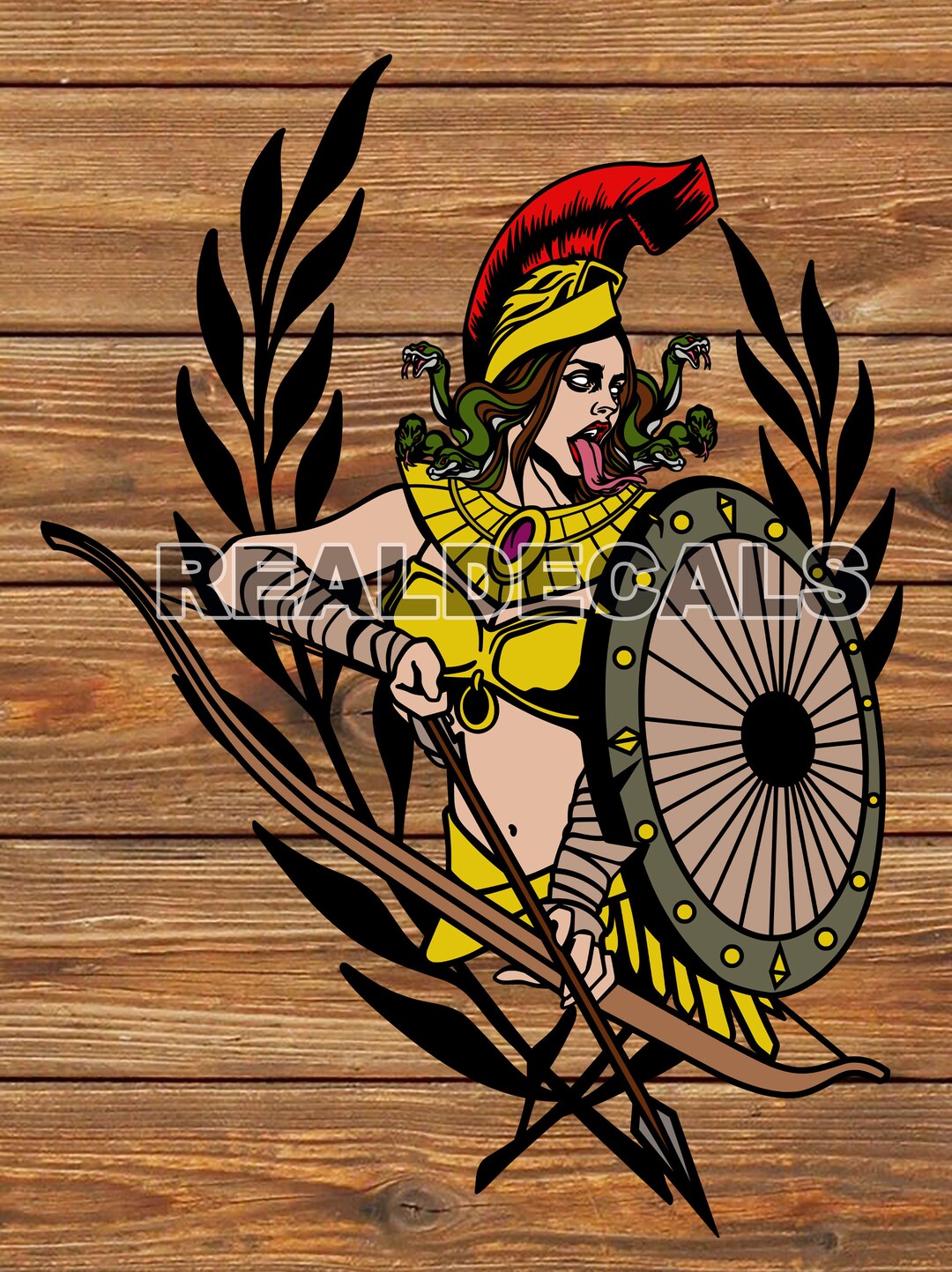 PNG File Colour Medusa Warrior Mythological Creature Tattoo Stencil ...