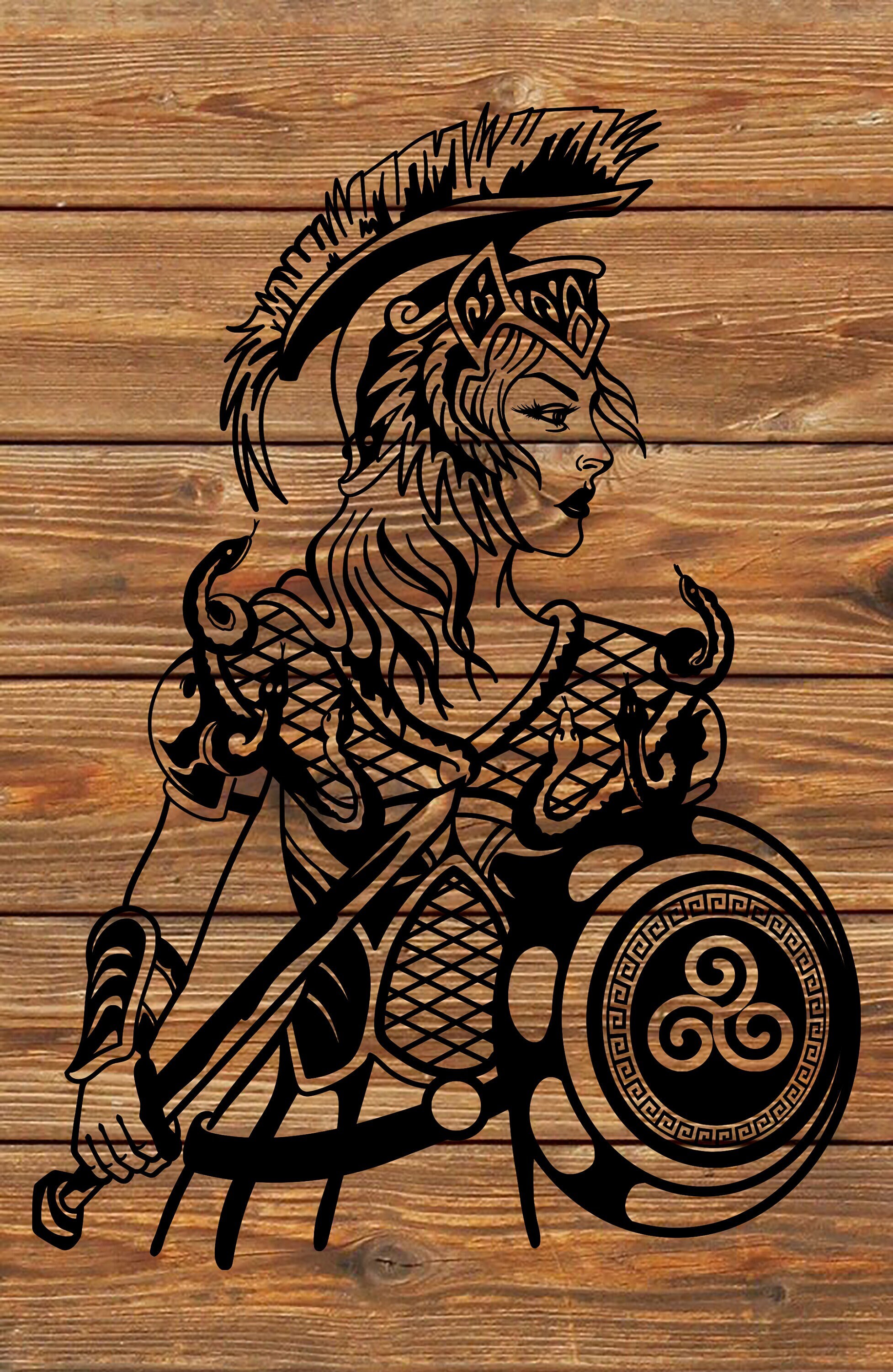 PNG SVG File Athena Greed Goddess Warrior Woman Stencil for - Etsy UK