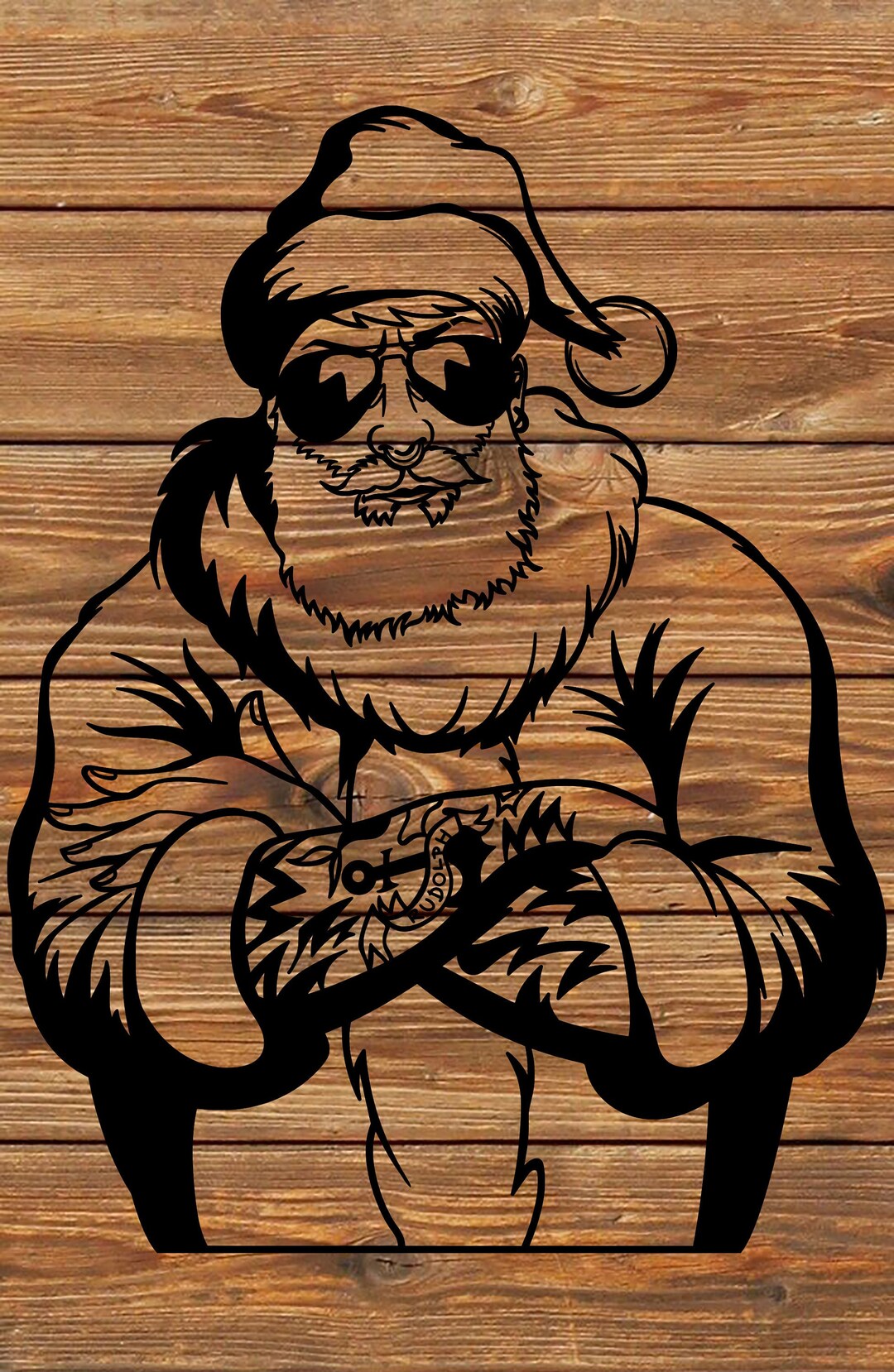 PNG SVG File Cool Santa Christmas Xmas Stencil Silhouette for Cricut ...