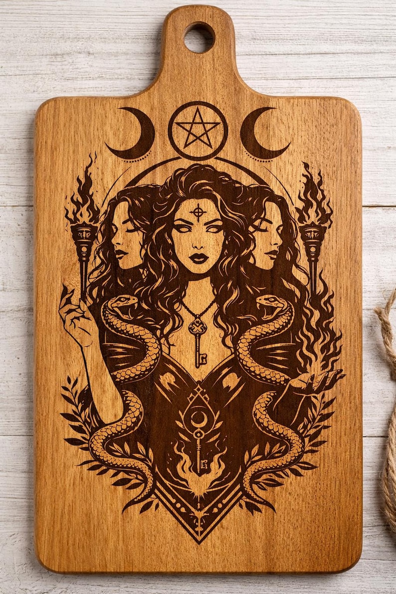 Triple Goddess Hecate SVG | Occult Pagan Wall Art Decal (digital ...