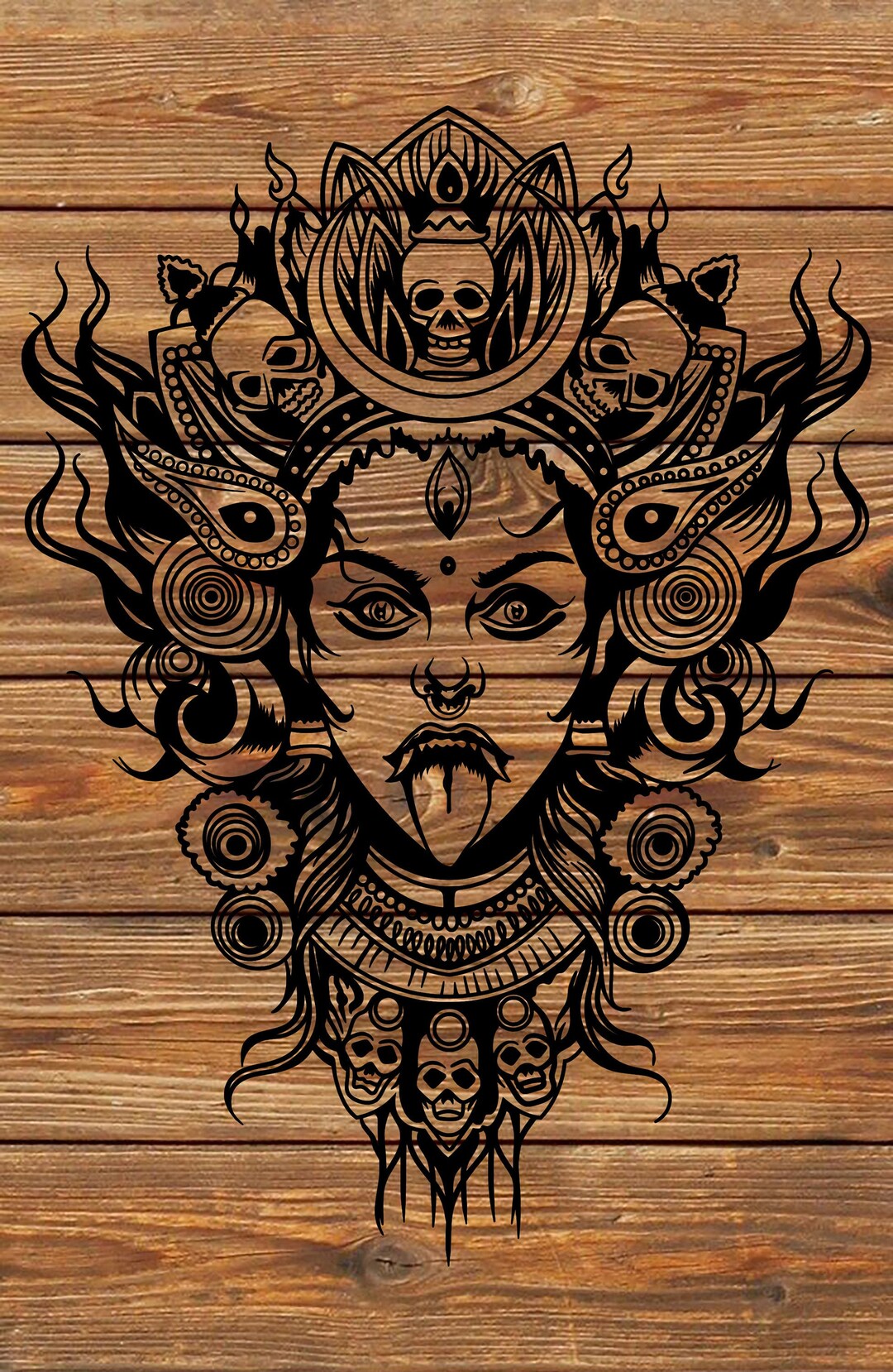 PNG SVG DXF File - Kali - Indian - Hindu - Goddess - Evil Slayer ...