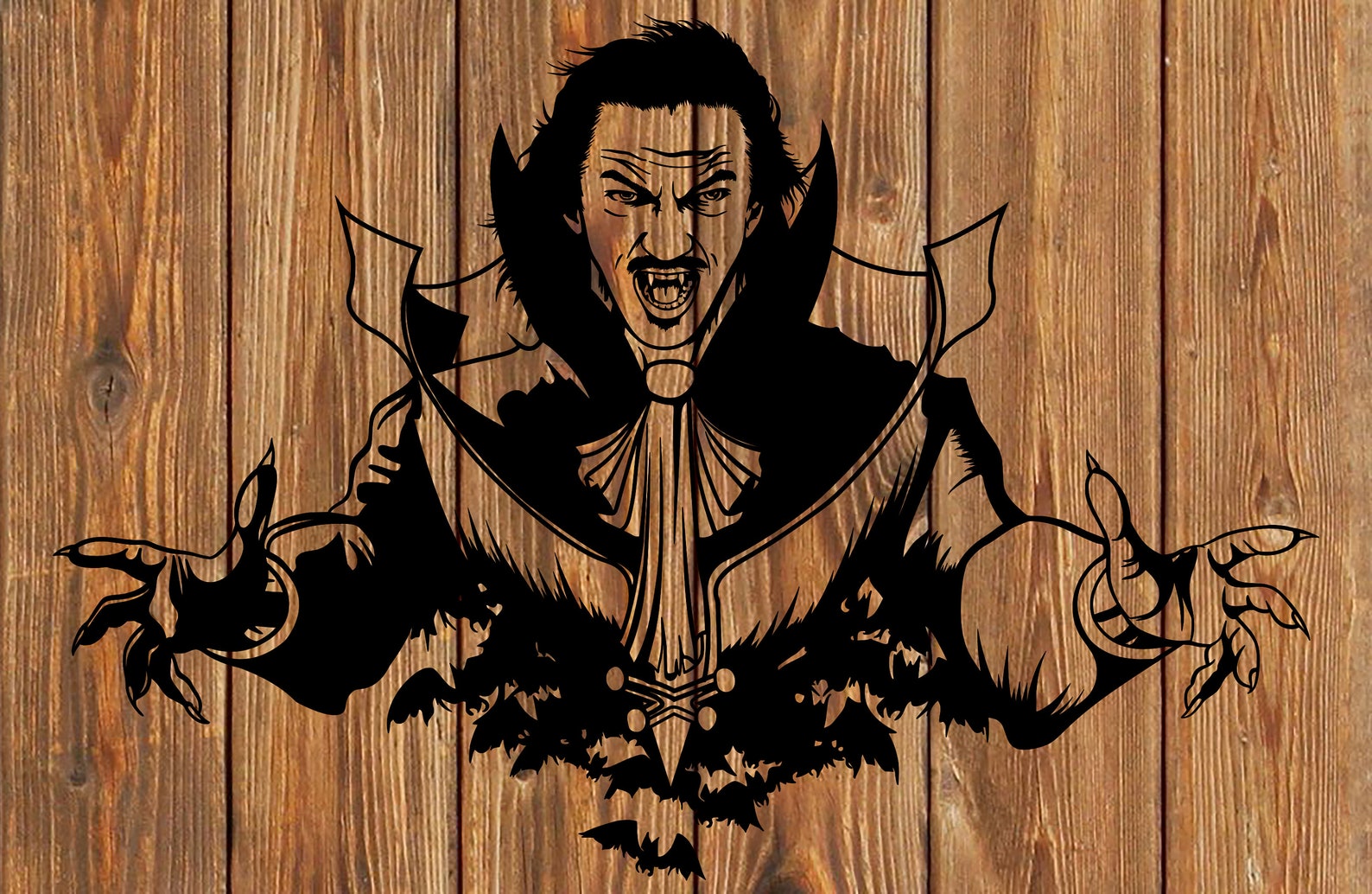 PNG SVG File Vampire Dracula Horror Stencil Silhouette for | Etsy