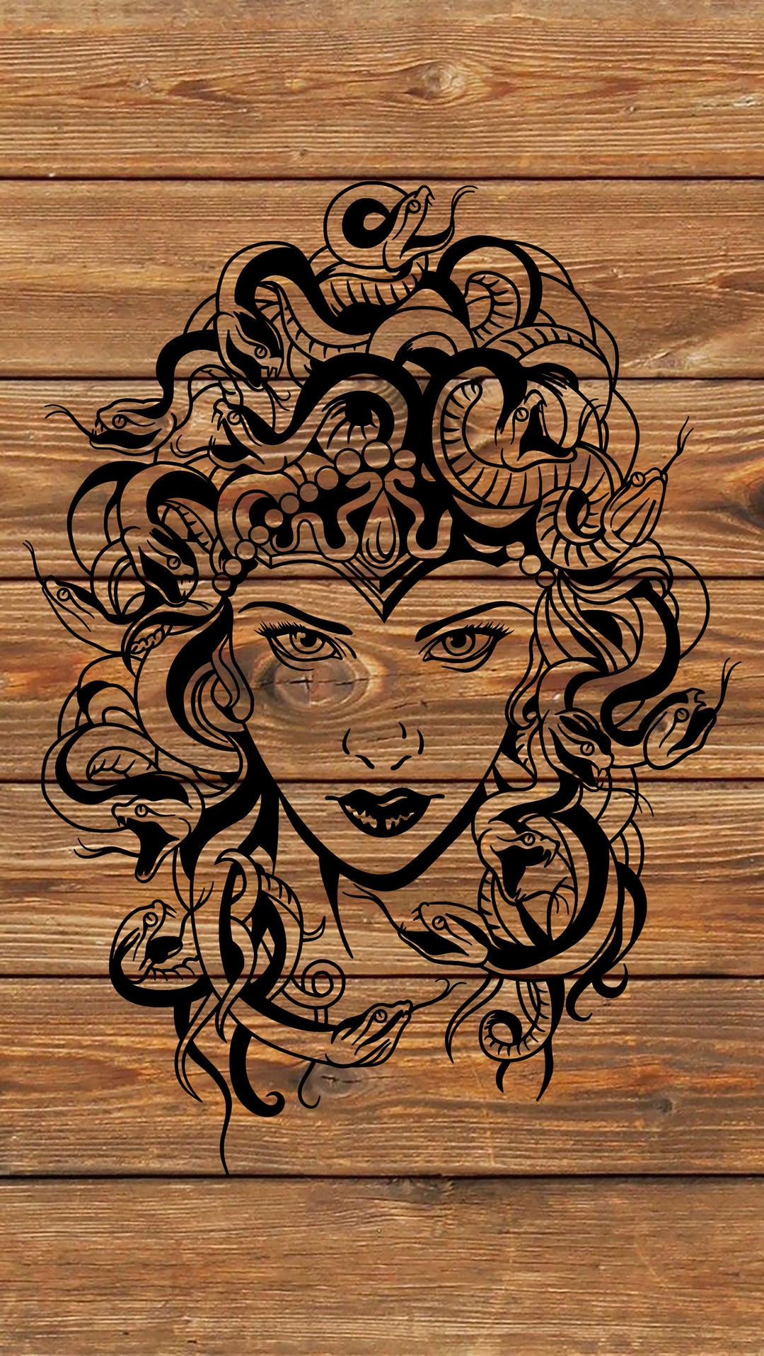 PNG SVG File Medusa Mythological Creature Tattoo Stencil Silhouette for ...