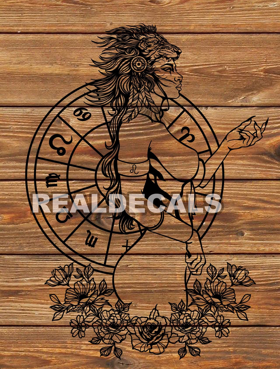 PNG SVG DXF File Cool Leo Zodiac Star Sign Tattoo Stencil Silhouette ...