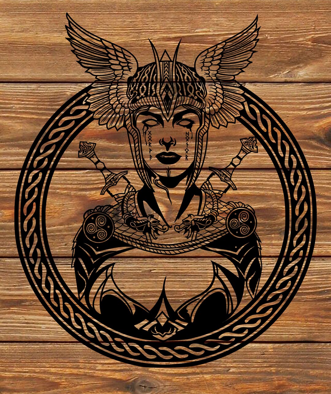PNG SVG File Valkyrie Viking Warrior Woman Stencil for Cricut Vinyl ...