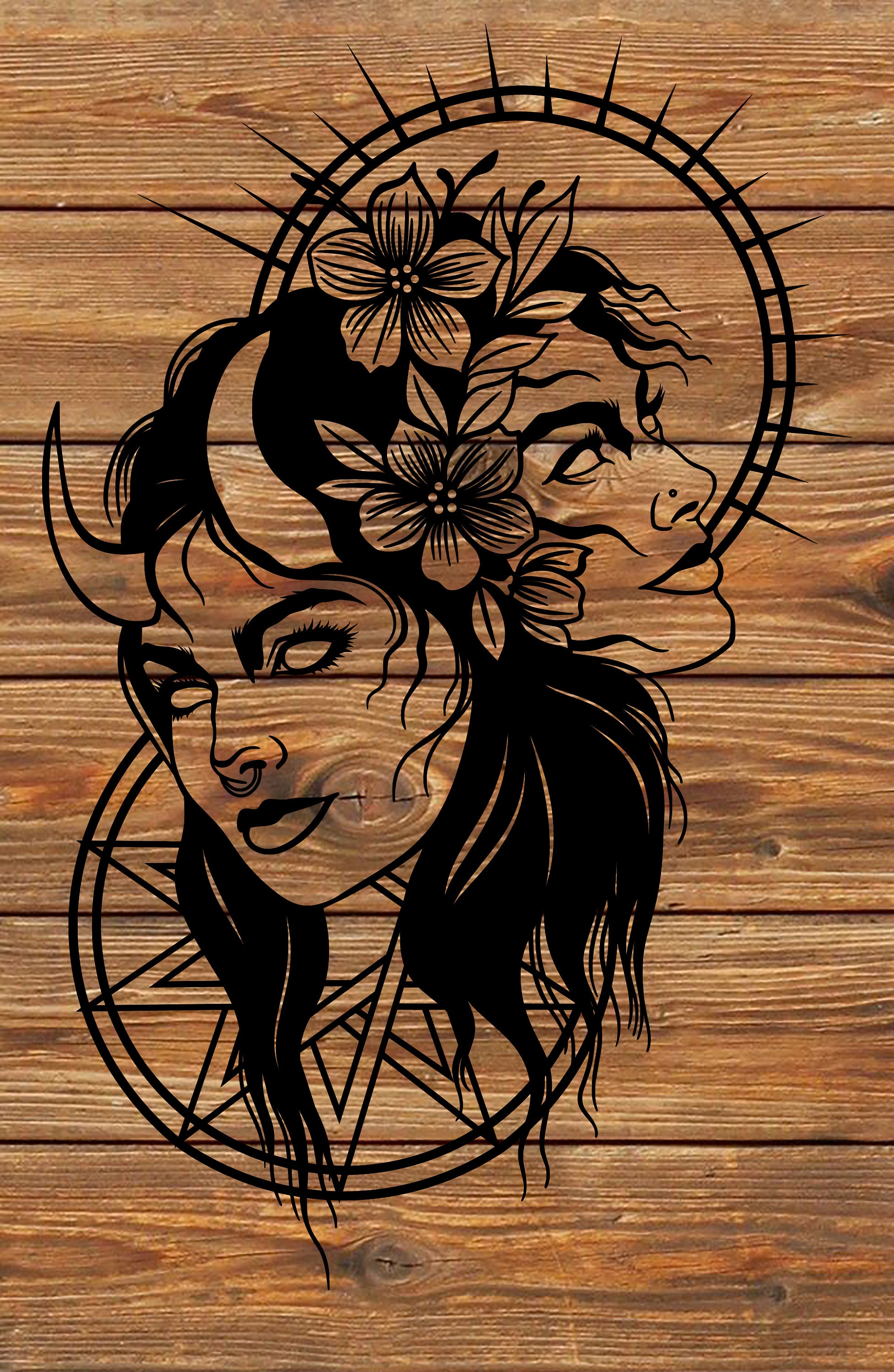 PNG SVG File Demon 2 Face Girl Monster Devil Evil - Etsy UK