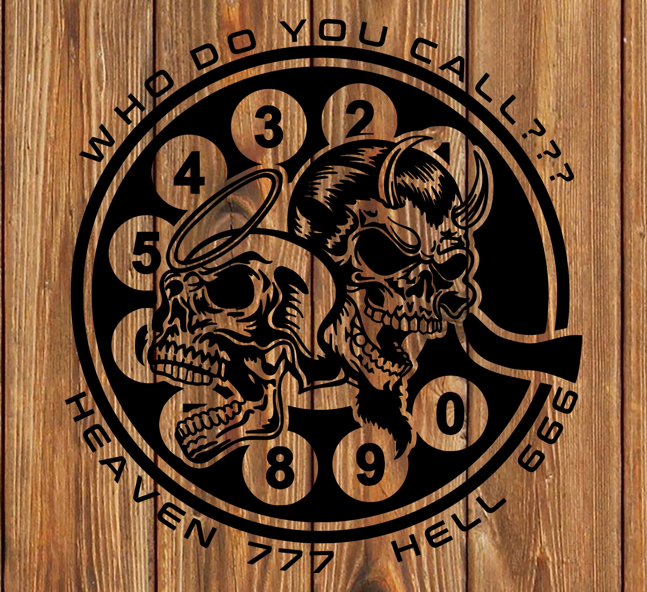 PNG SVG File Devil Angel Heaven Hell Tattoo Stencil - Etsy