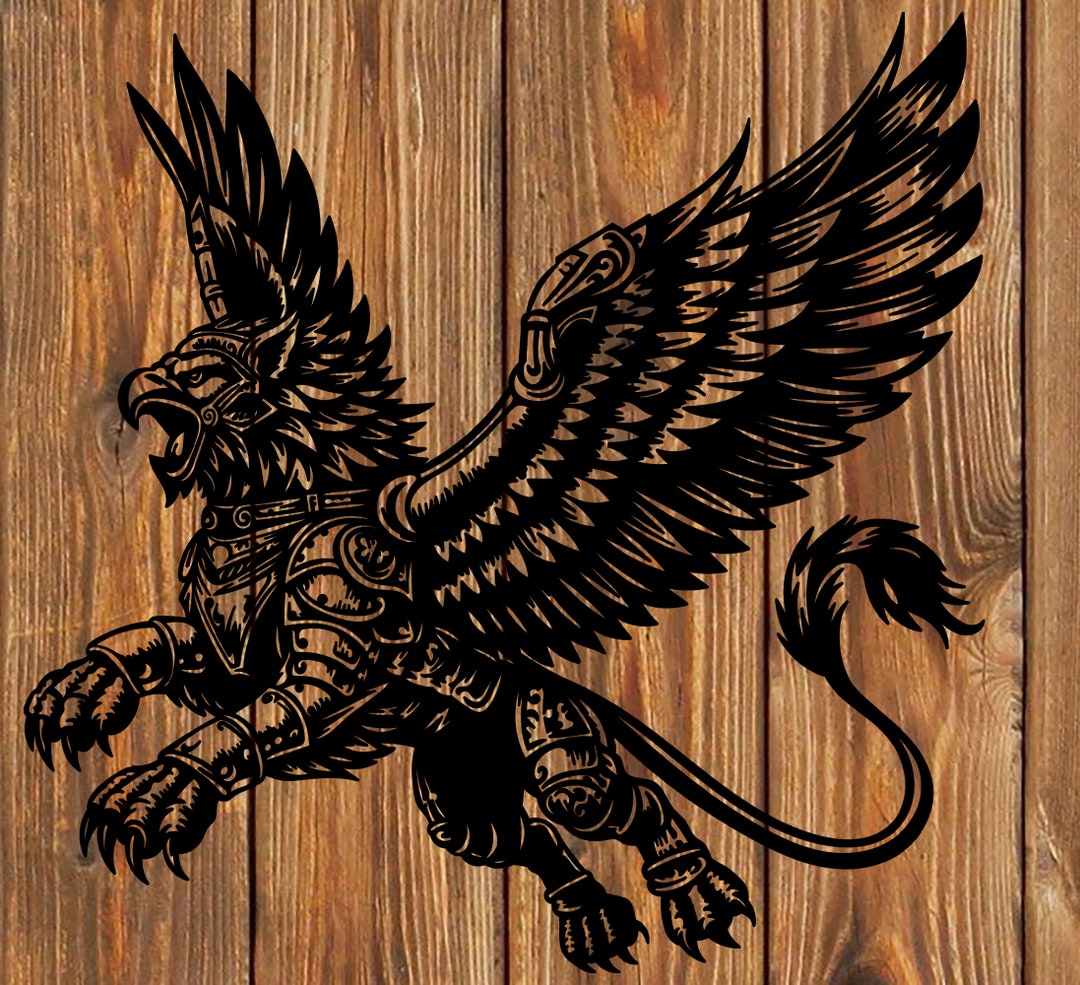 PNG SVG DXF File Gryphon Hippogriff Mechanical Mythological Creature ...