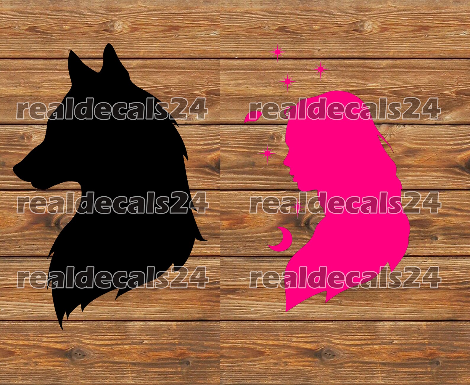 PNG SVG File Layered Wolf Girl Stencil Silhouette for Cricut - Etsy