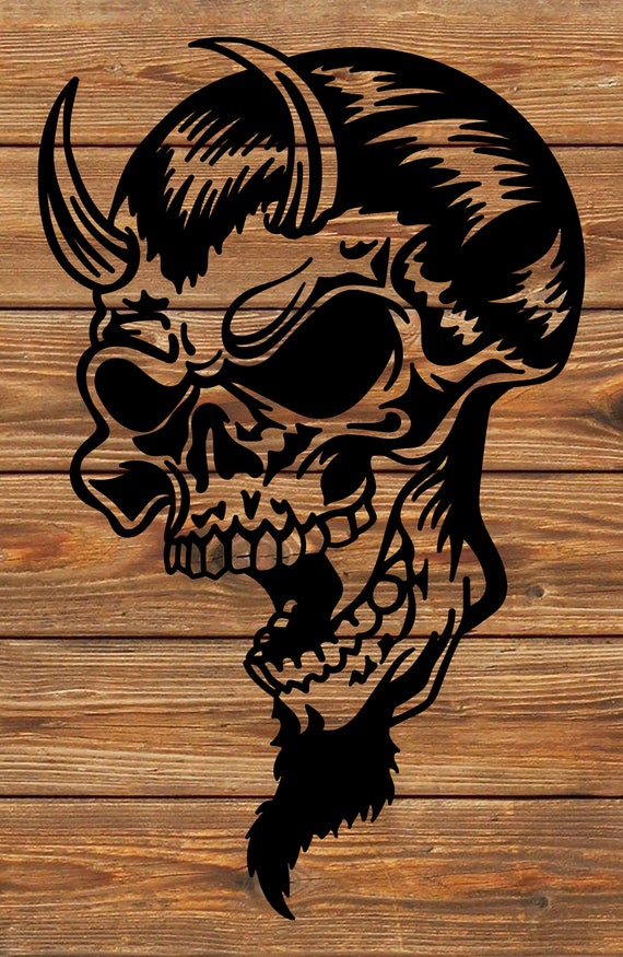 Devil Skull Stencil
