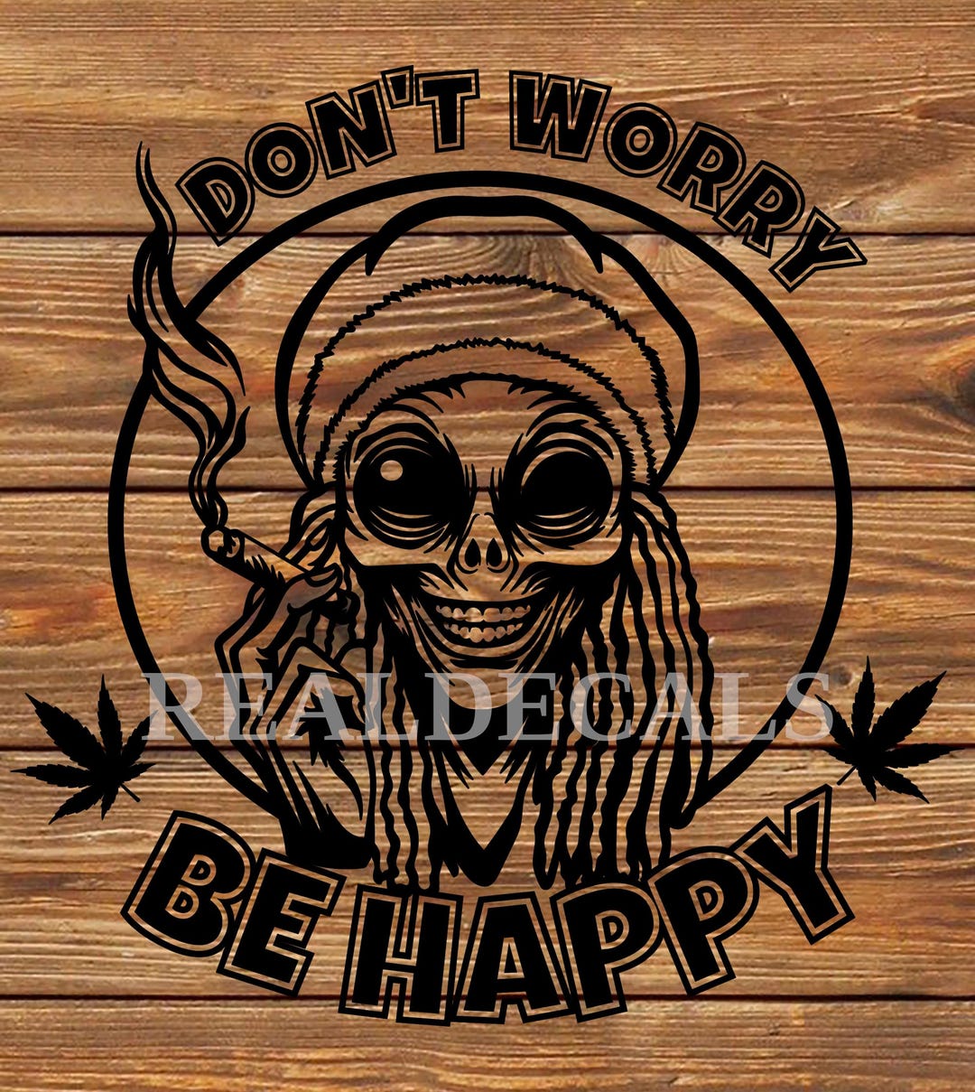 PNG SVG File Cool - Alien - Rasta - Rastafarian - Don't Worry Be Happy - Chilled - Cartoon ...