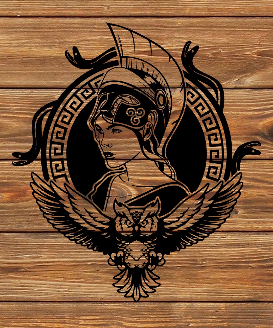 PNG SVG DXF File Athena Greed Goddess Warrior Woman Stencil for Cricut ...
