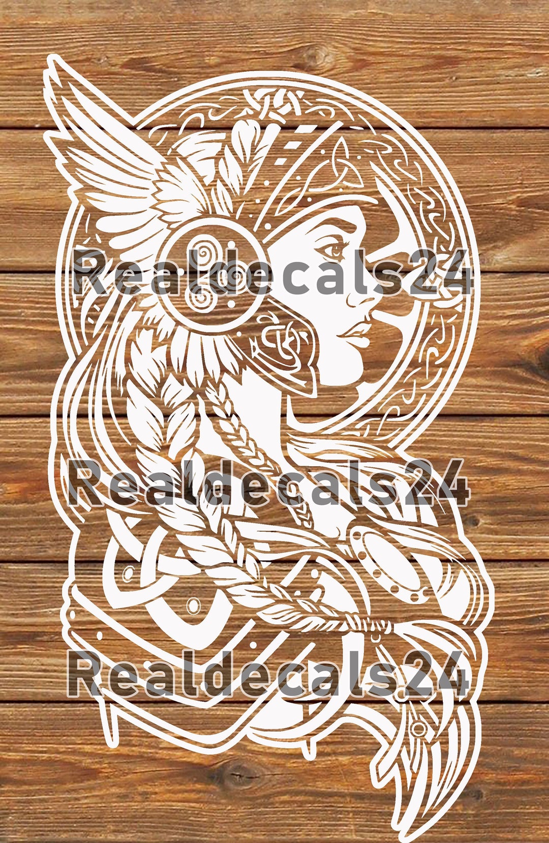 PNG SVG DXF File Valkyrie Viking Warrior Woman Stencil for Cricut ...