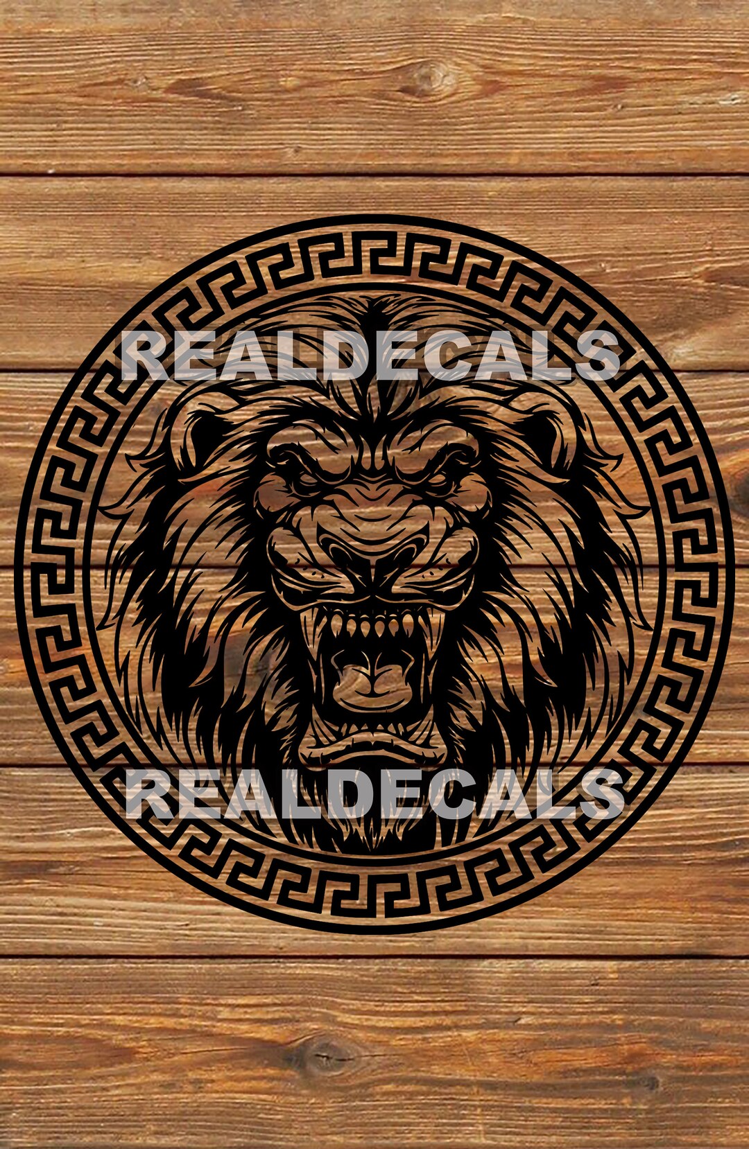 PNG SVG DXF File Aztec Greek Lion Circle Tattoo Stencil Silhouette for ...