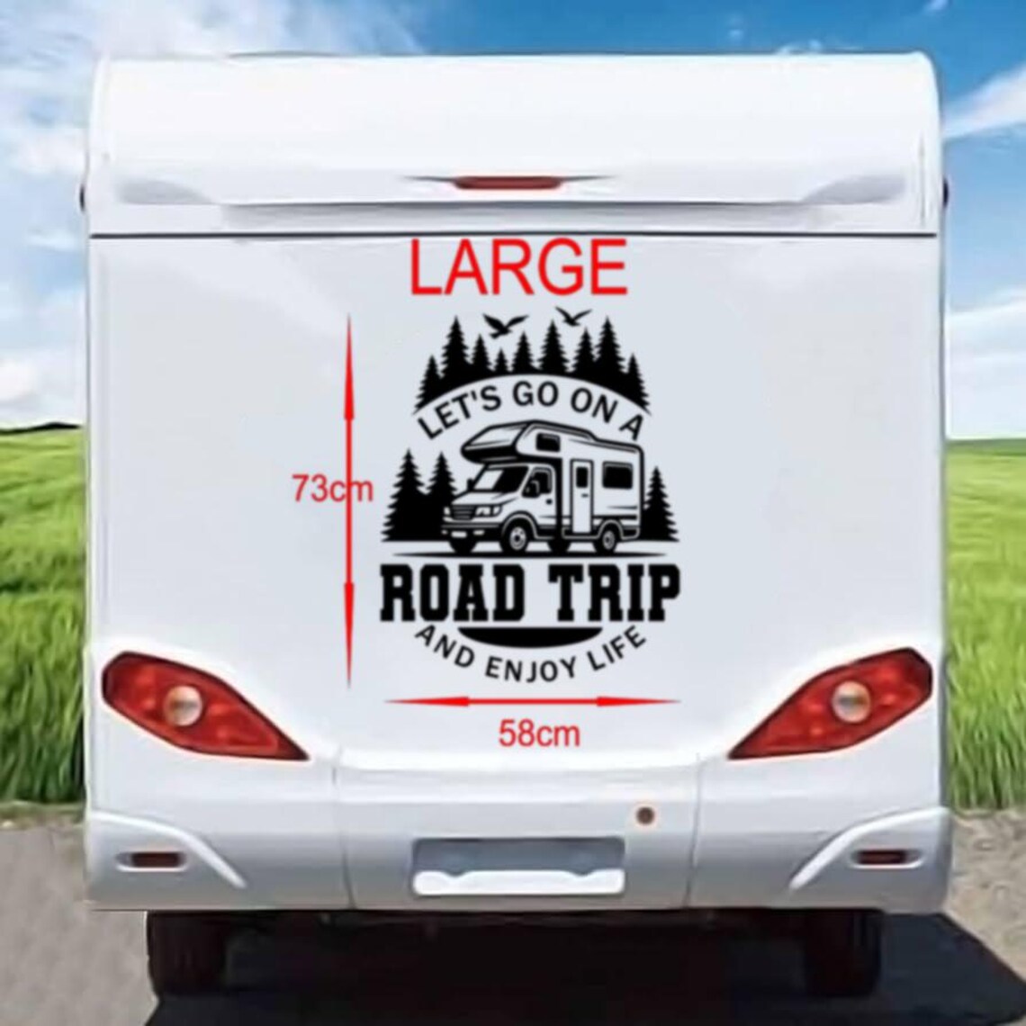 Motorhome Camper Van Caravan Sticker DECAL COMPASS Couple Pensioners ...