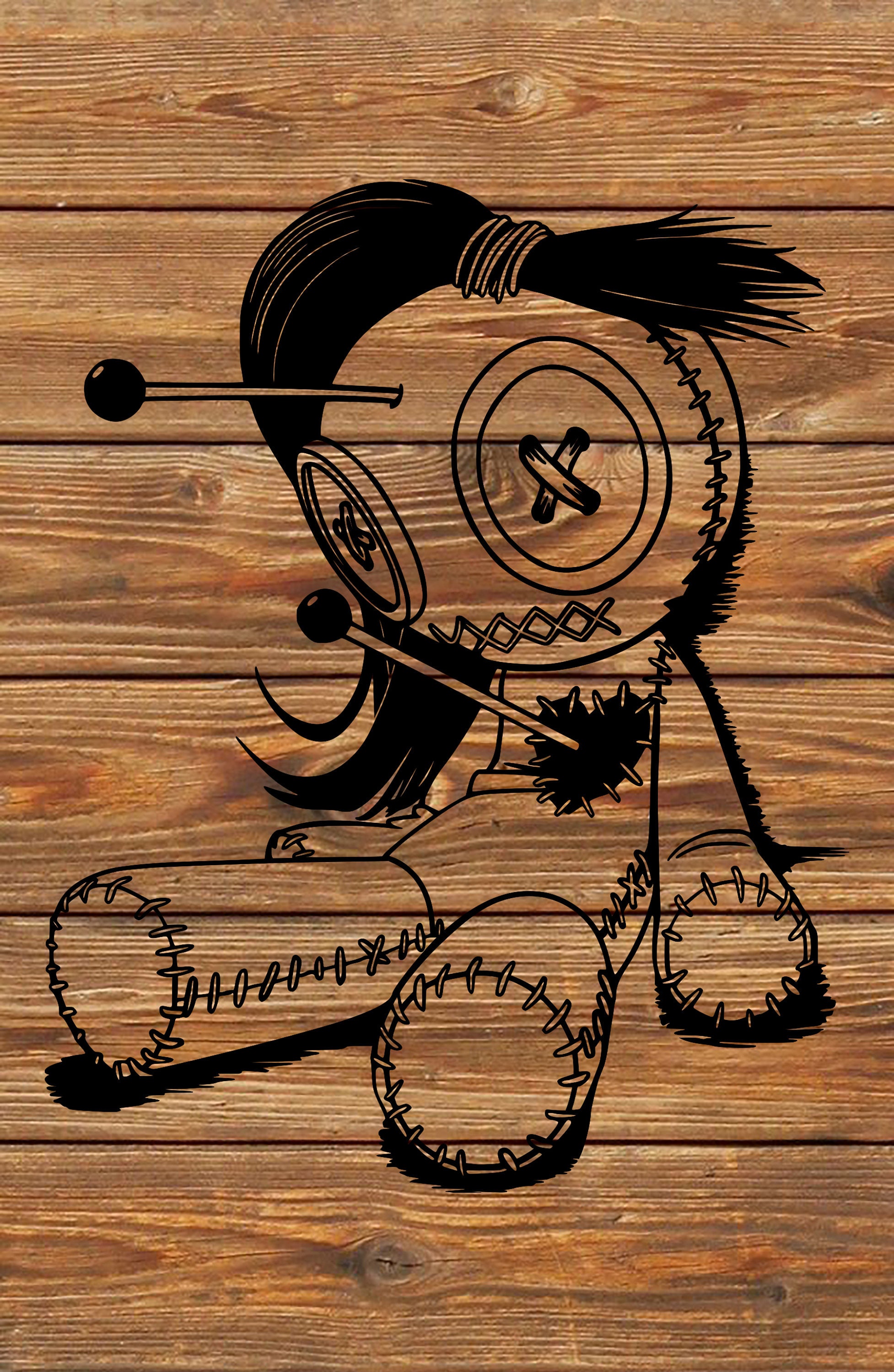 PNG SVG File Voodoo Doll Black Magic Stencil Silhouette for | Etsy