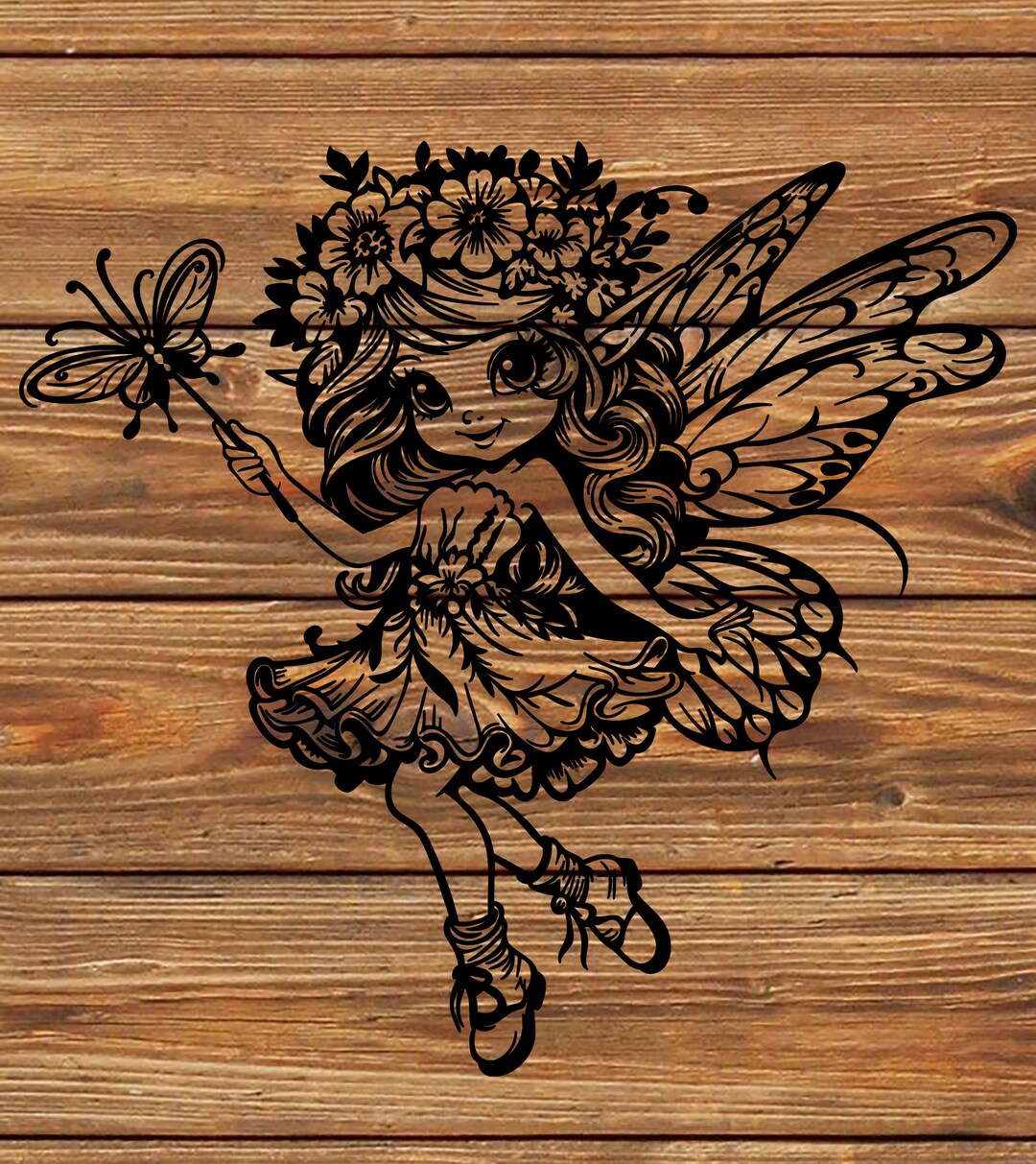 PNG SVG DXF File Pixie Fairy Fantasy Tattoo Stencil for Cricut Vinyl ...