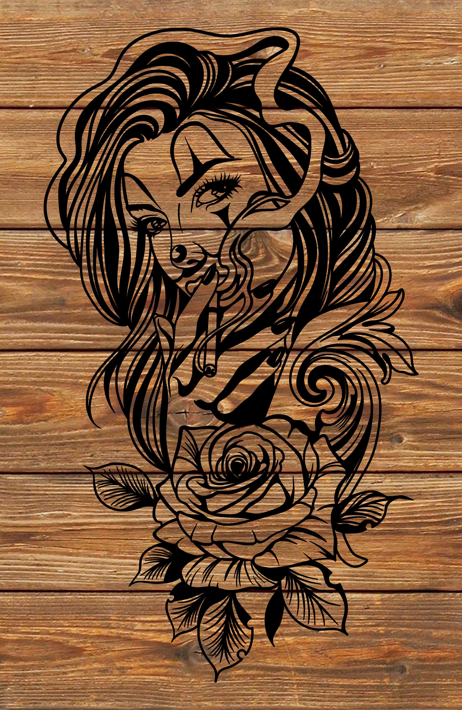 Png Svg File Chicano Sexy Clown Face Girls Tattoo Etsy Finland