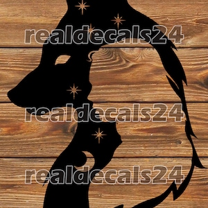 PNG SVG File Layered Wolf Girl Stencil Silhouette for Cricut - Etsy