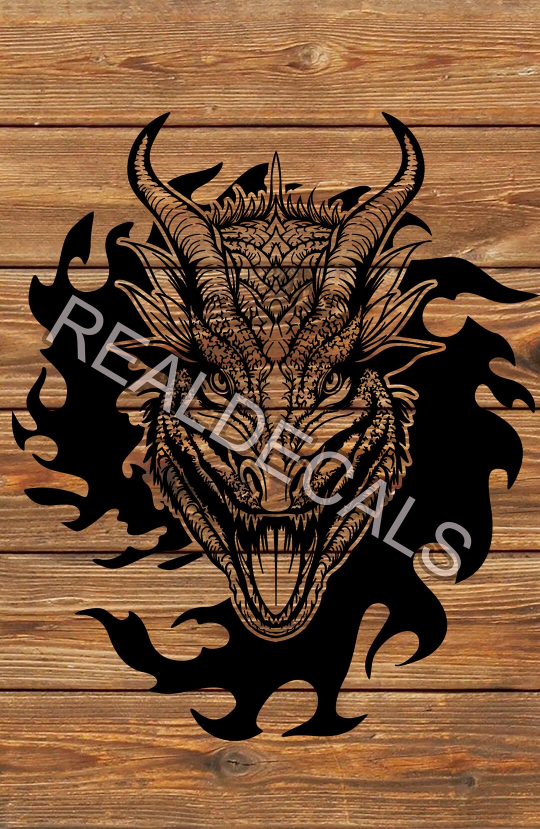 PNG SVG File Dragon Head Mythological Creature Tattoo Stencil ...