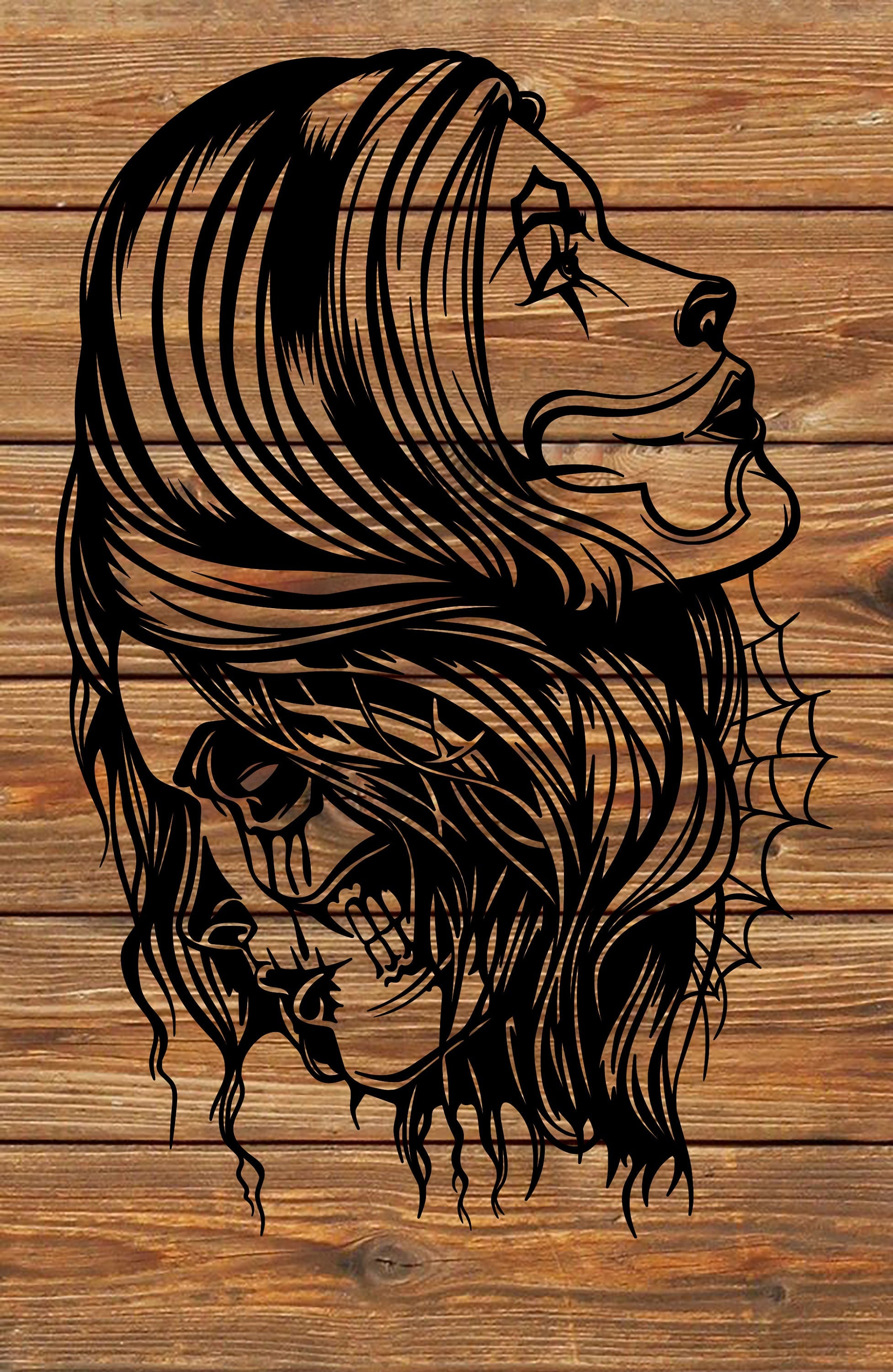 Day of the Dead Girl SVG PNG – Sugar Skull Tattoo Stencil - Etsy