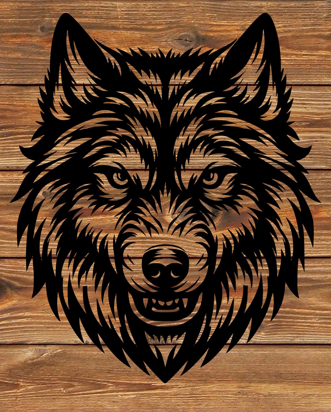 PNG SVG File Wolf Head Tattoo Stencil Silhouette for Cricut Vinyl ...
