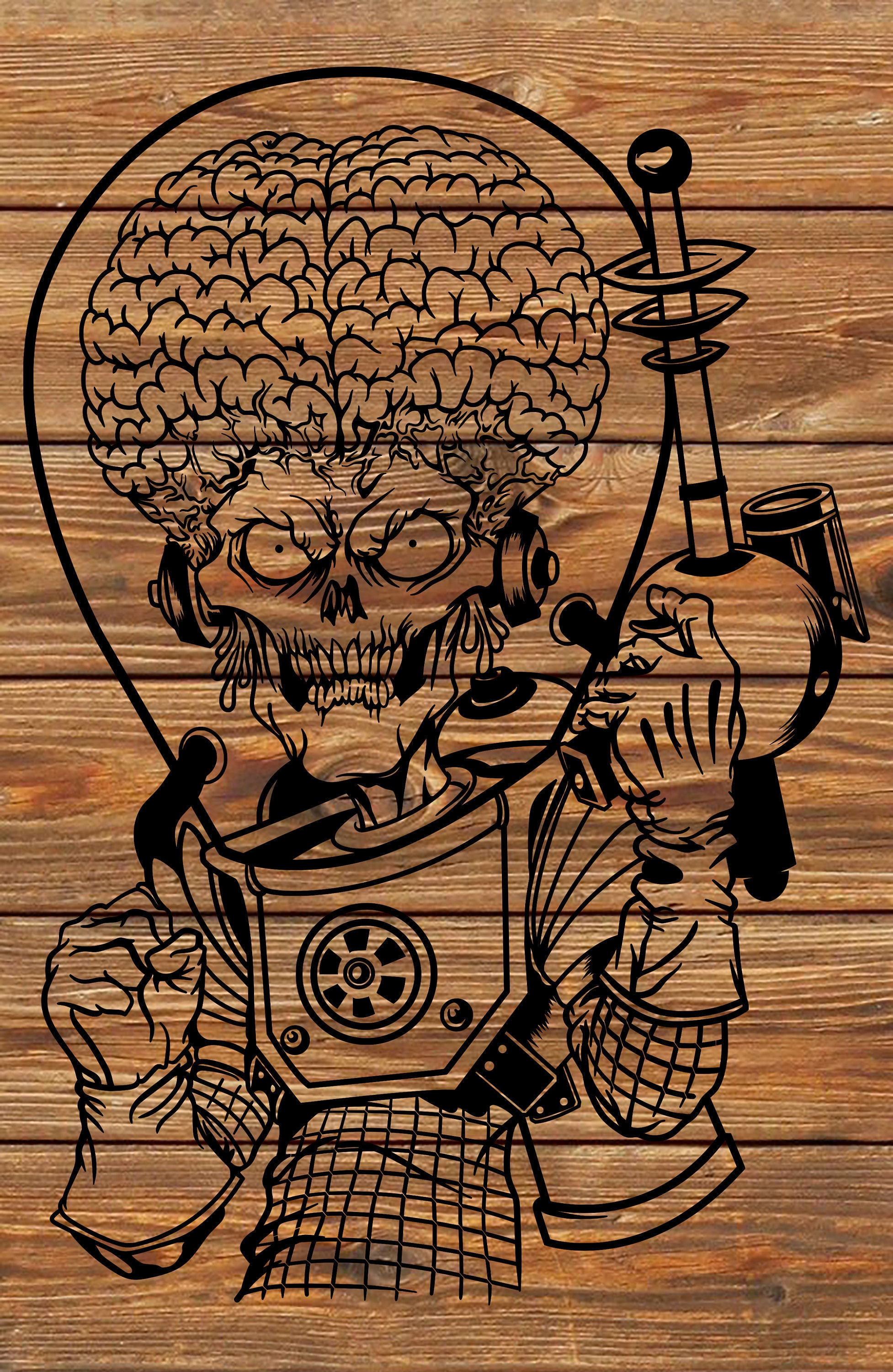 PNG SVG File Mars Attacks Alien Girl Funny Tattoo Stencil | Etsy