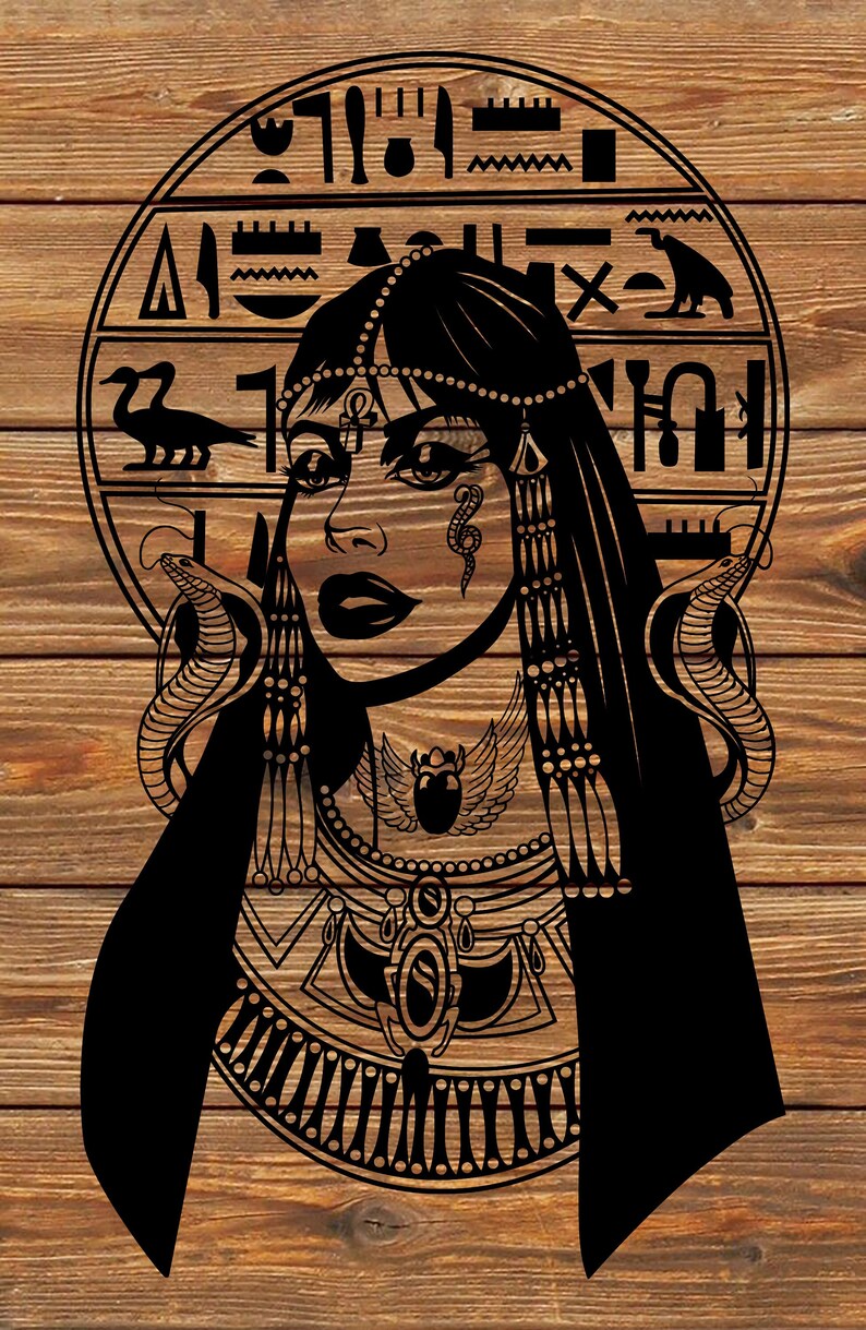 PNG SVG File Cleopatra Egyptian Goddess Queen Tattoo - Etsy
