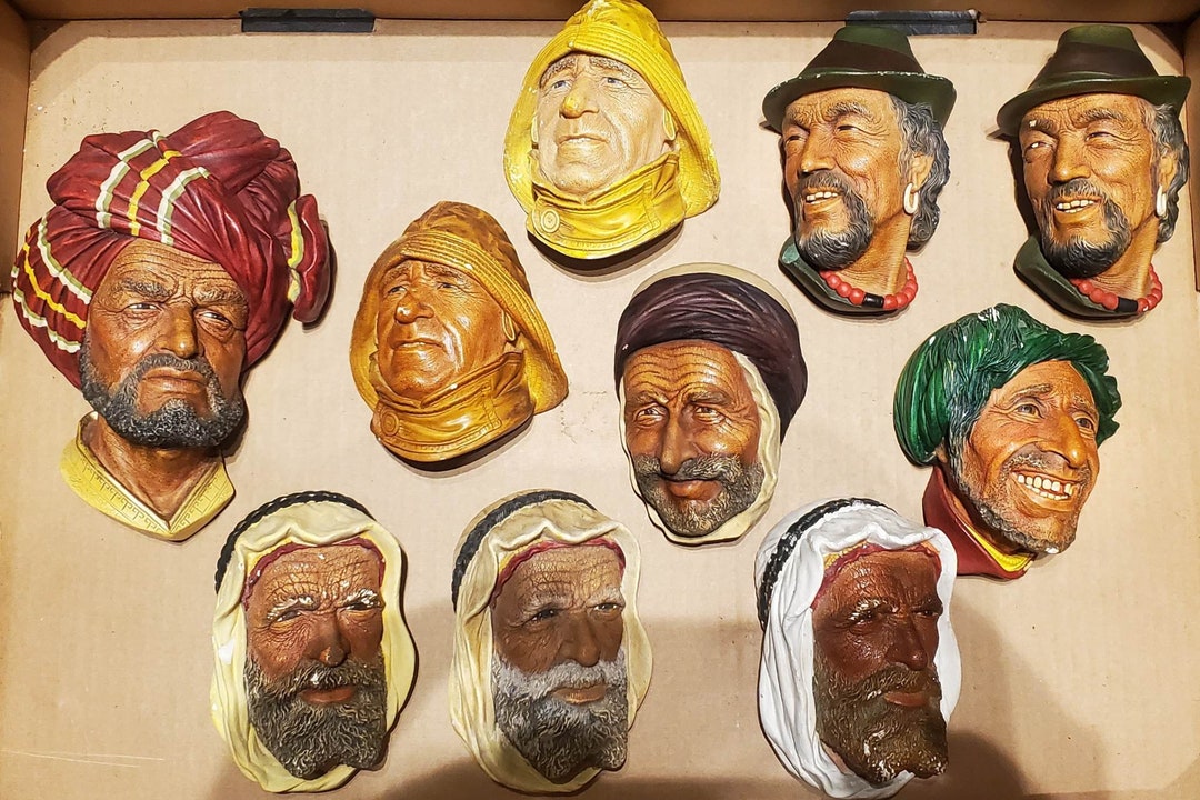 Vintage Bossons Chalkware Head Plaques - Etsy