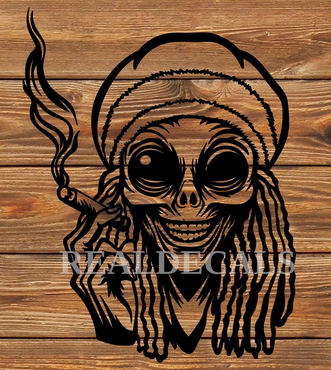 Rasta Alien Cartoon SVG PNG – Chilled Character Stencil (digital ...