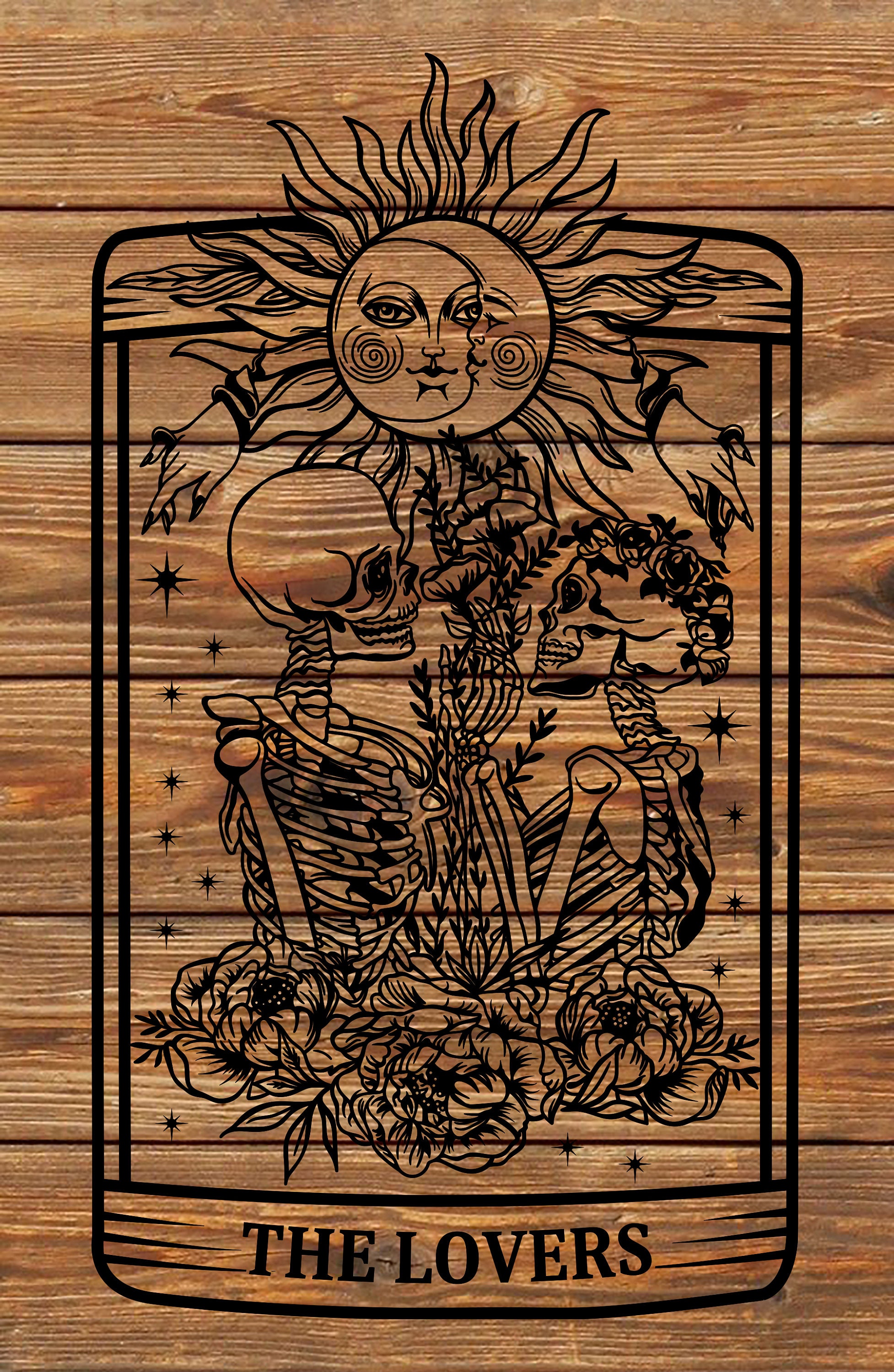Png Svg File Cool The Lovers Skeletons Tarot Cards Etsy Uk