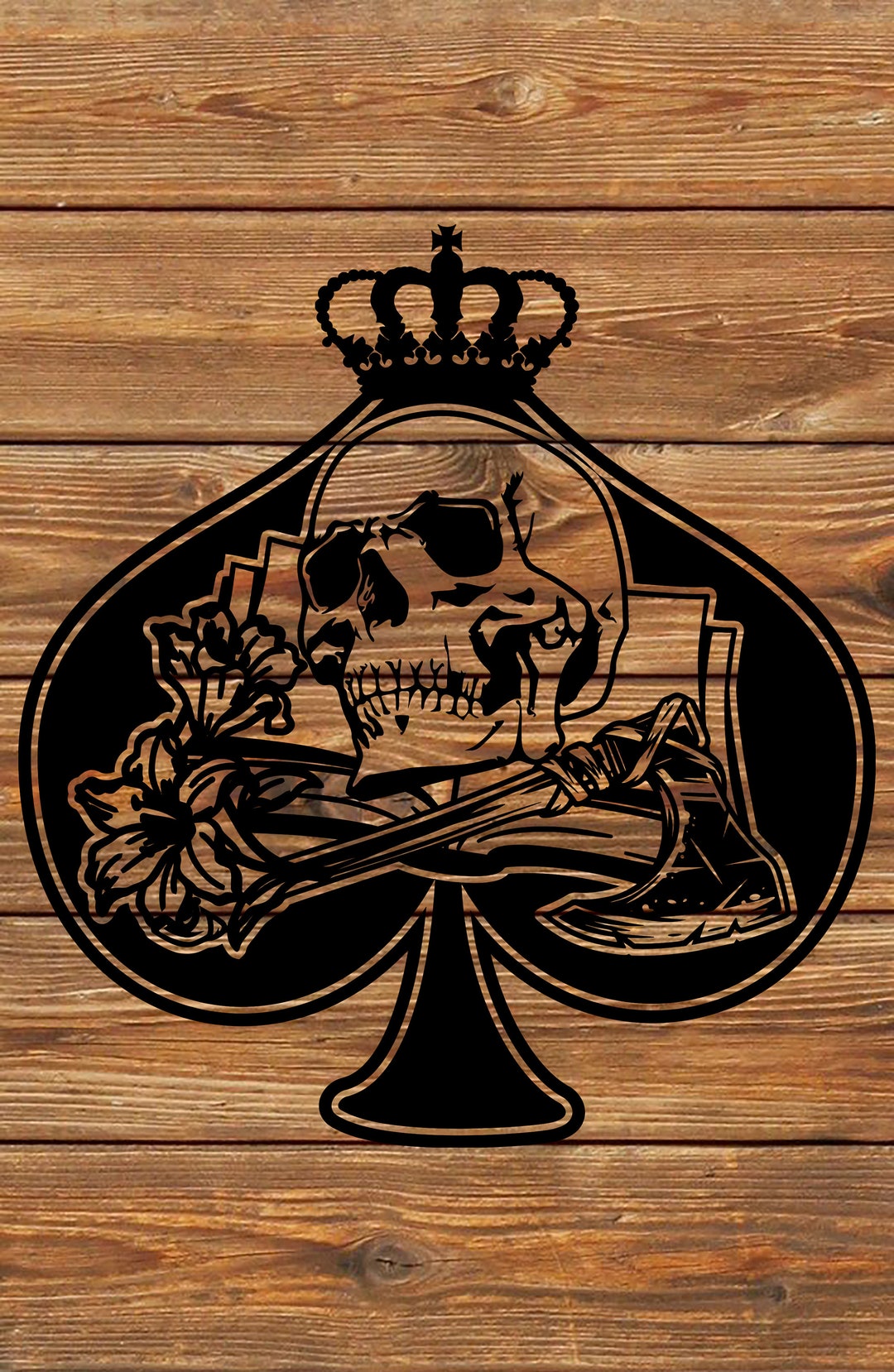 PNG SVG File Ace of Spades - Skull - Death - Cards - Stencil for Cricut ...