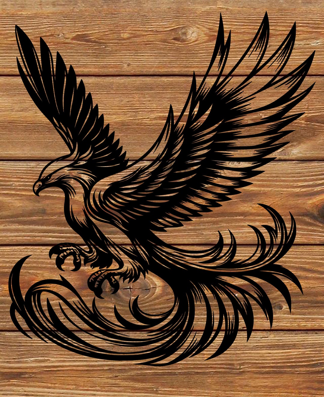 PNG SVG DXF File Phoenix Mythological Firebird Tattoo Stencil for ...
