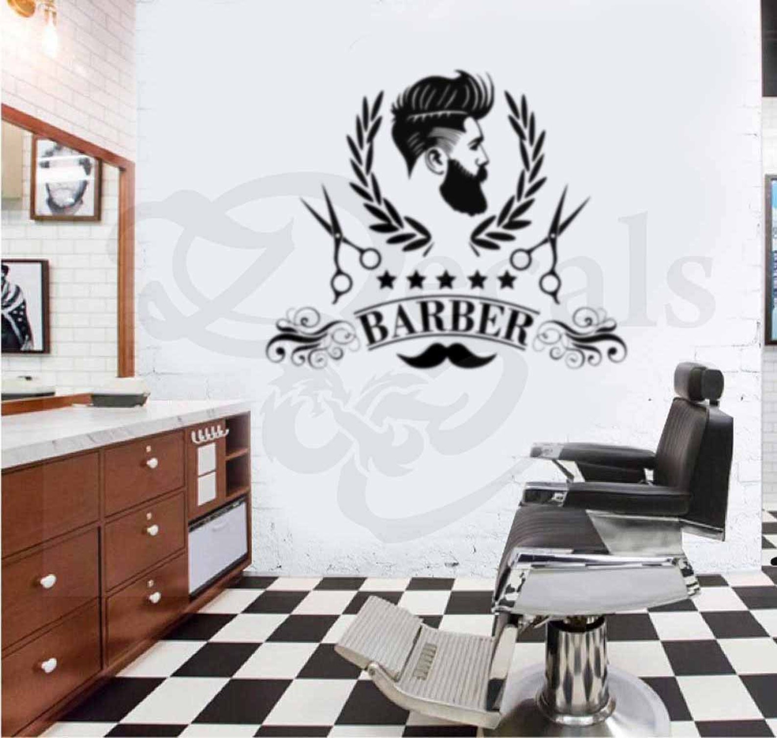 Barber Shop Wall Art/window Sticker/window Decal1 - Etsy UK