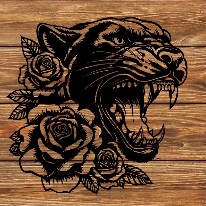 Rose Panther Tattoo - Etsy