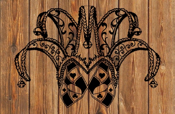 PNG SVG File Jester Masquerade Mask Stencil Silhouette | Etsy