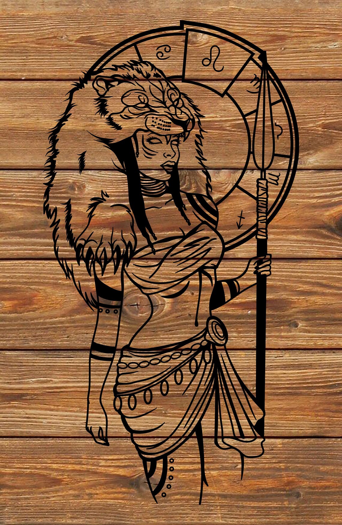 Leo Zodiac Tattoo Stencil - Tribal Silhouette, PNG SVG File - Etsy