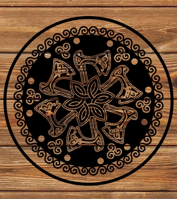 PNG SVG File Valkyrie Viking Warrior Shield Circle Design | Etsy