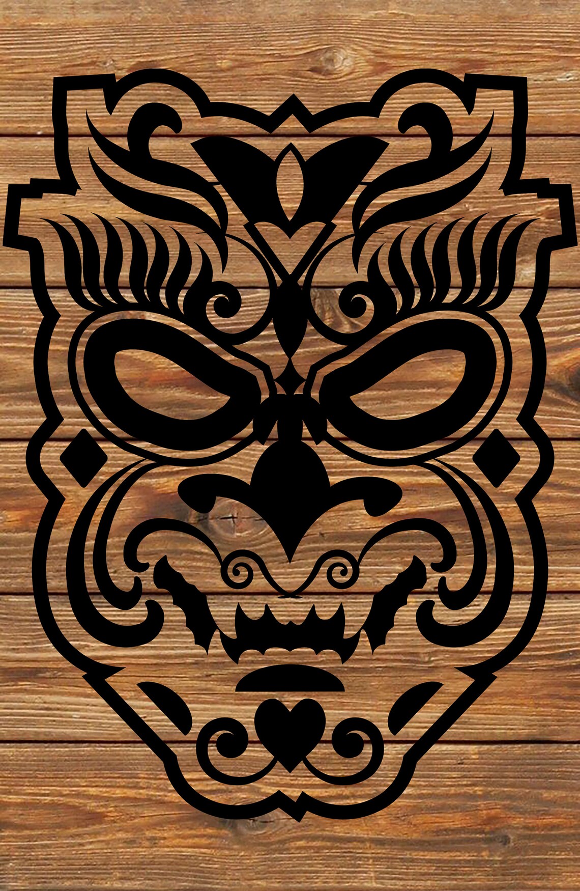 PNG SVG File Japanese Demon Warrior Mask Tattoo Stencil for - Etsy