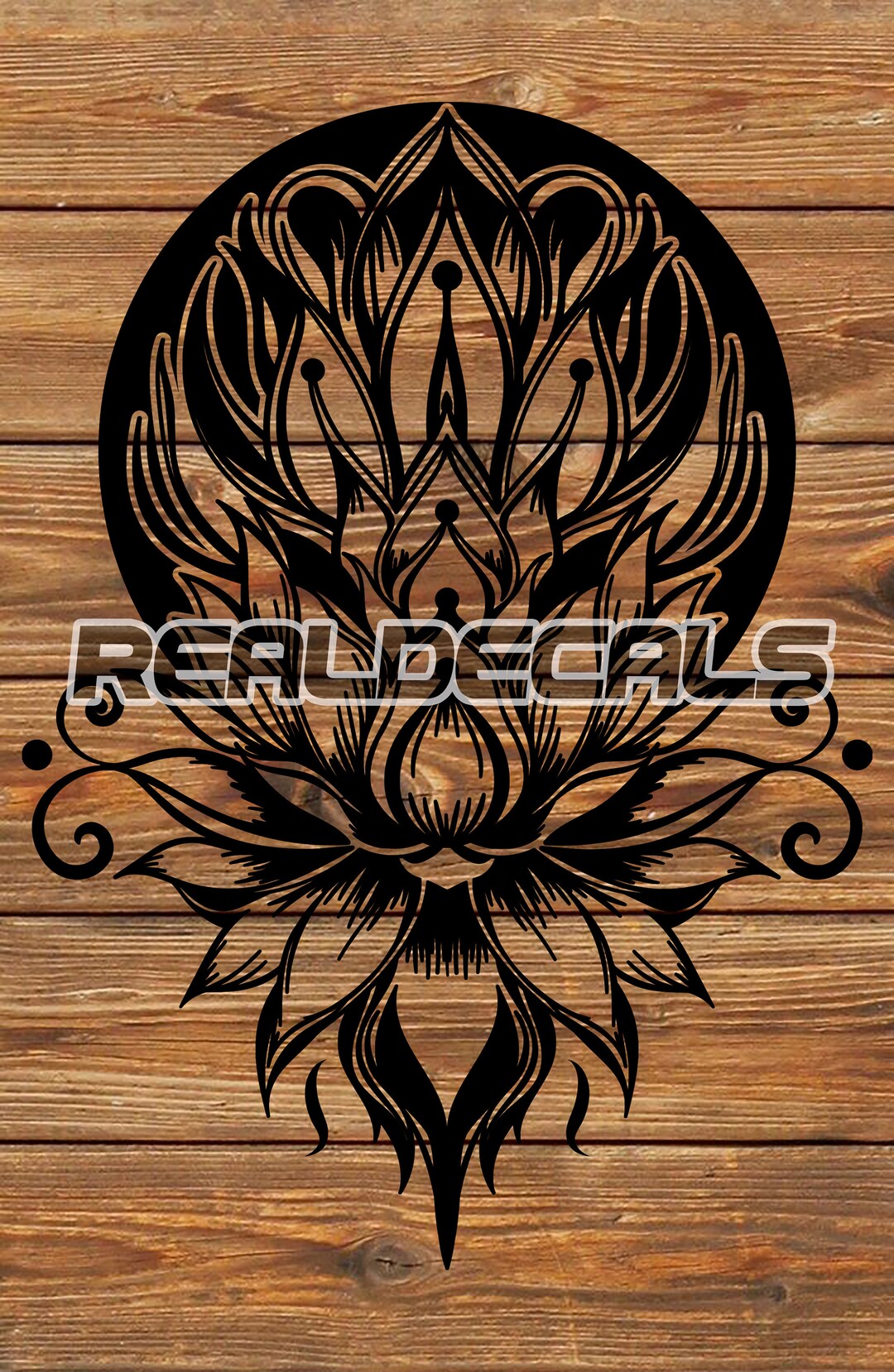 Lotus Flower Stencil Design – Floral Tattoo Silhouette (PNG SVG File ...