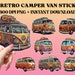 30 Retro Camper Van Sticker, Campervan Sticker PNG Bundle, High Quality ...