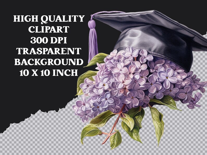 25 Floral Graduation Cap Clipart Bundle, 2023 Watercolor Floral Grad ...