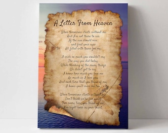 A Letter From Heaven Poem - Etsy