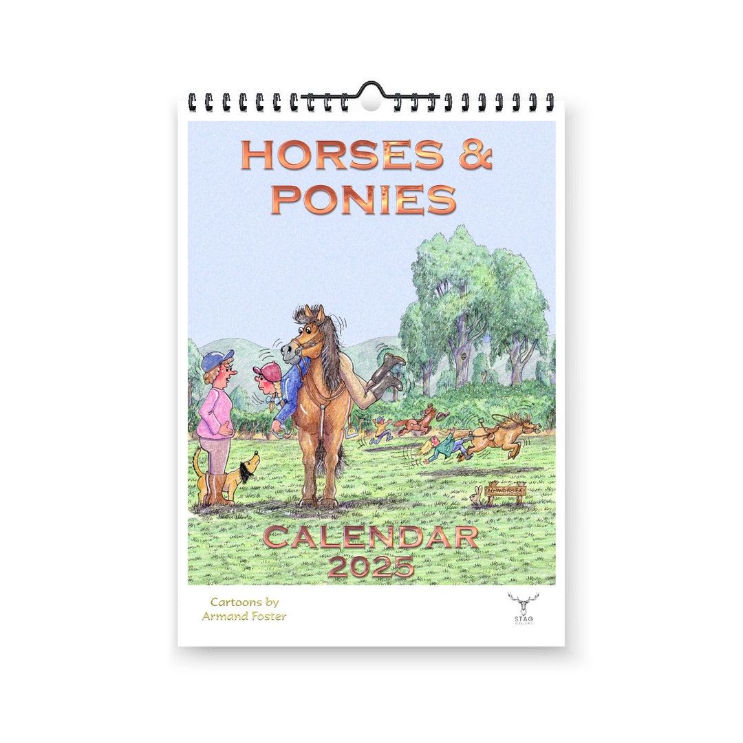 Horses & Ponies Funny Cartoon 2025 Wall Calendar Cartoons by Armand ...
