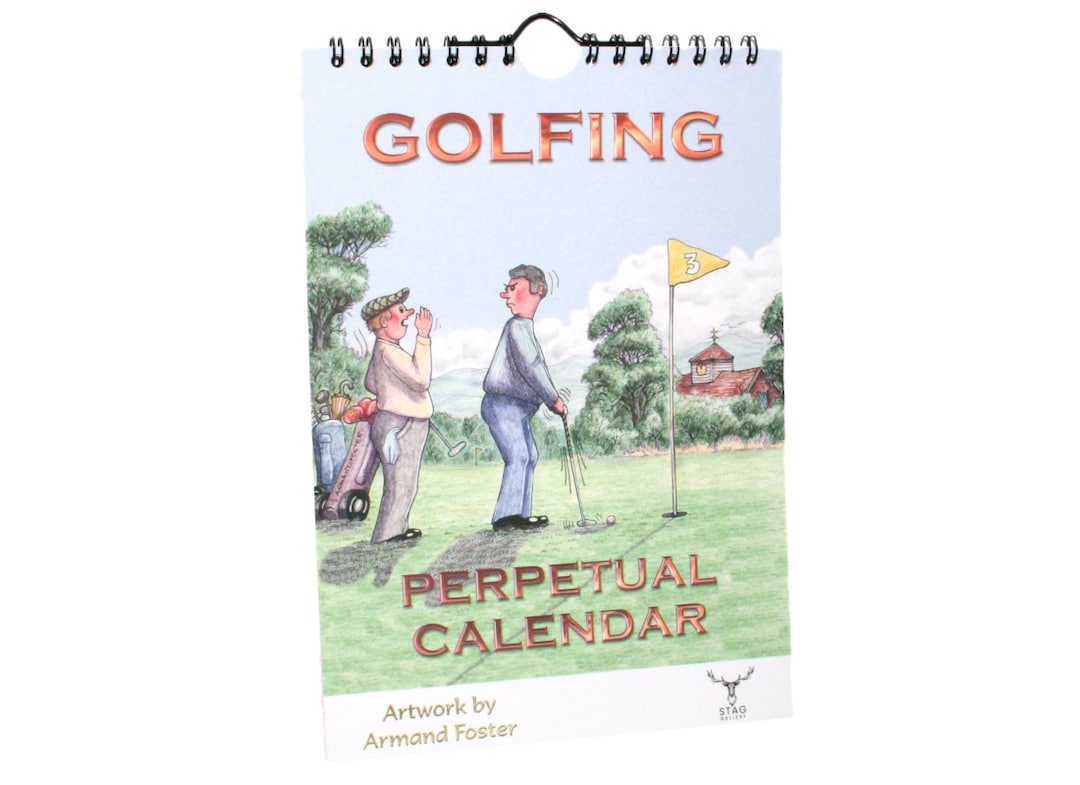 Golf Golfing Humour Cartoon Funny Perpetual Birthday Calendar ...