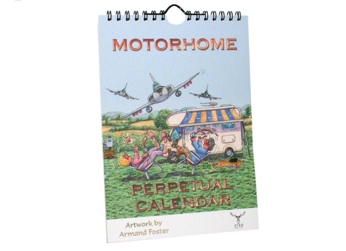 Motorhome Motor Home Humour Cartoon Funny Perpetual Birthday Calendar ...